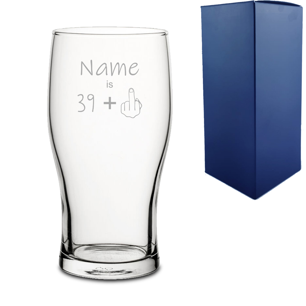 Personalised Engraved Mega Pint Glass, Novelty Tulip, Modern Design ...