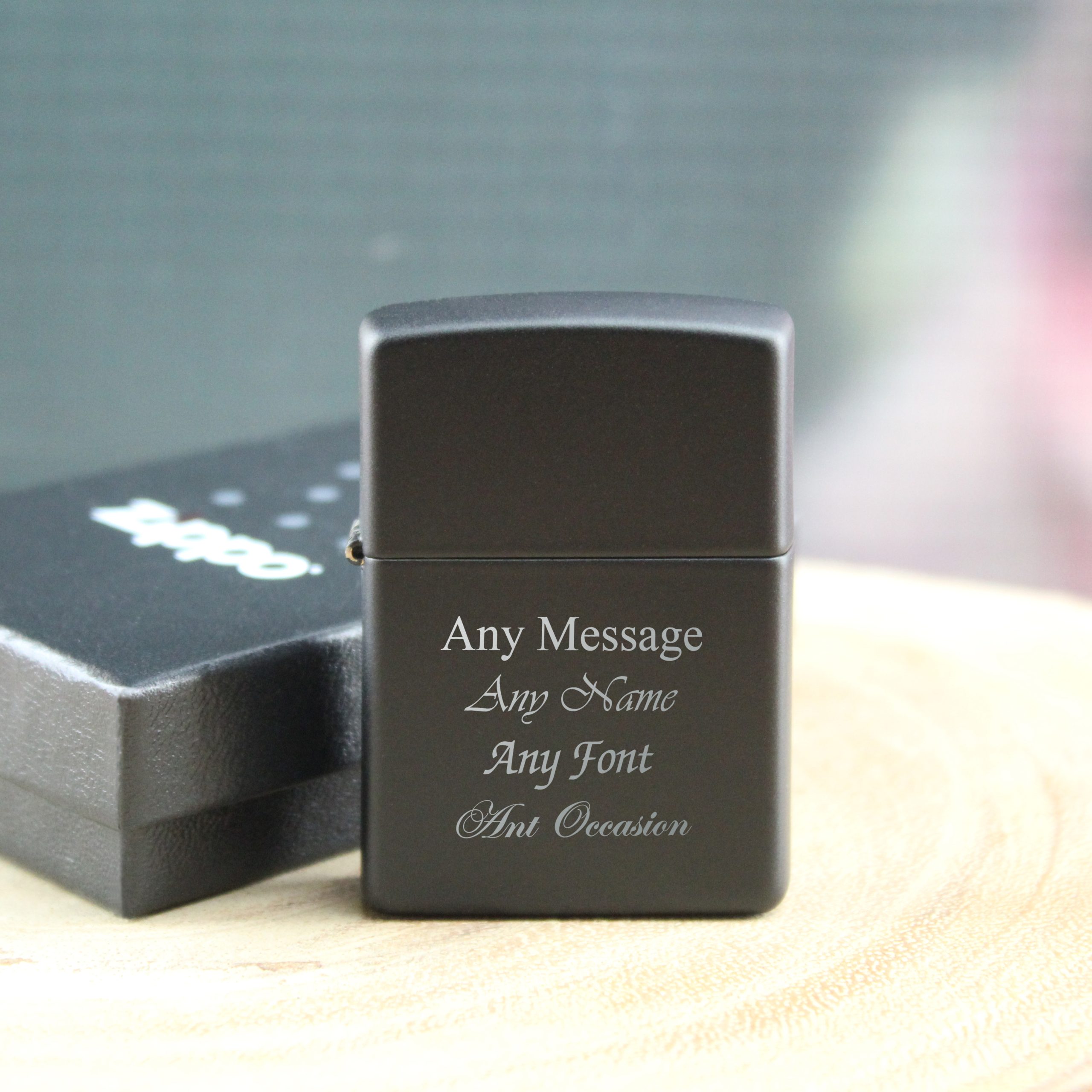 Engraved Black Matte Zippo Lighter - All Things Personalised