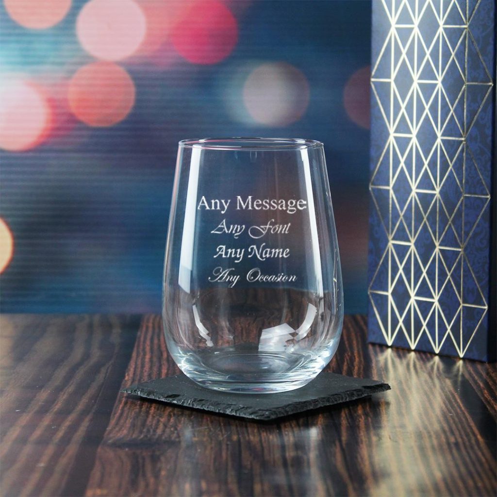 Engraved 590ml Corto Stemless Gin and Tonic Glass with Gift Box - All ...