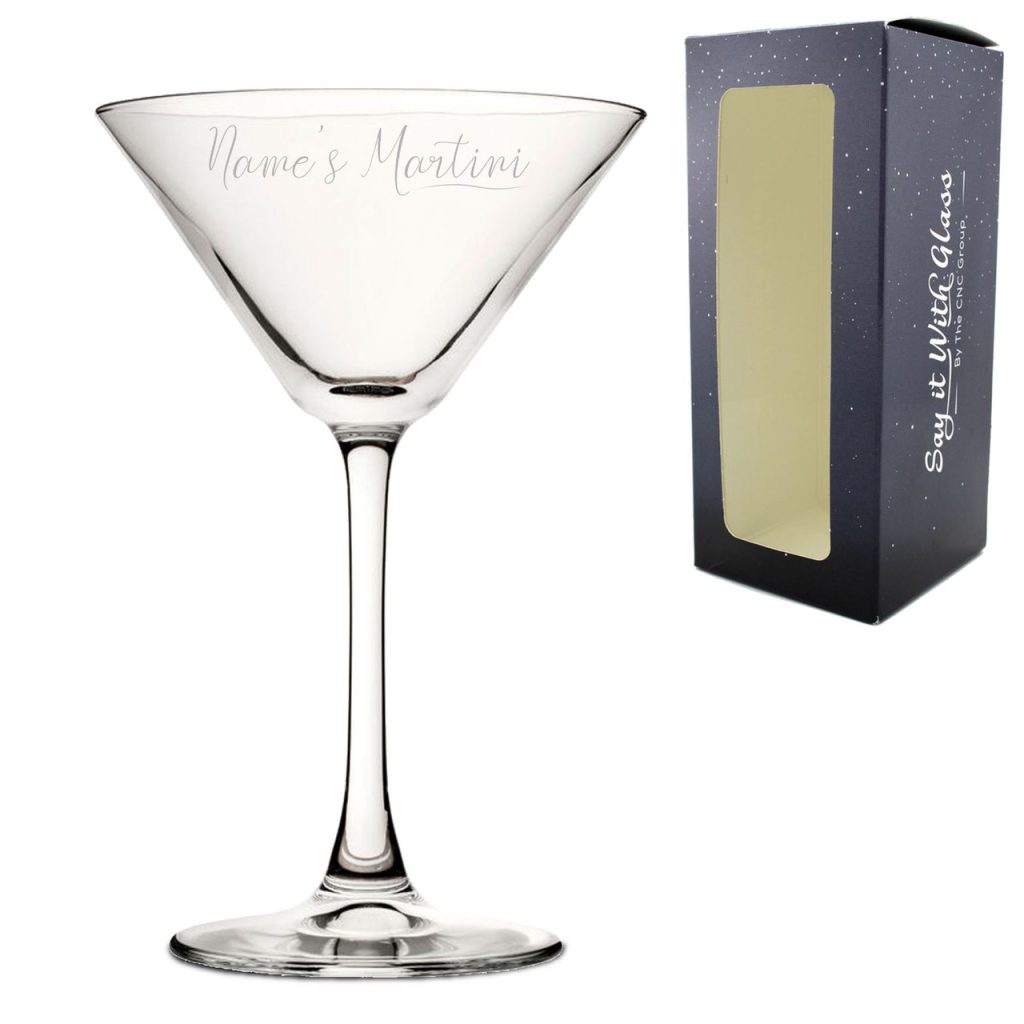 Engraved Enoteca Martini Cocktail Glass with Name's Martini Design ...